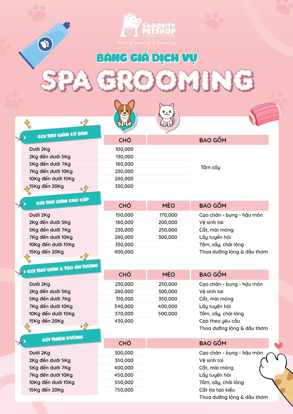 Spa & Grooming - Sagobity Petshop